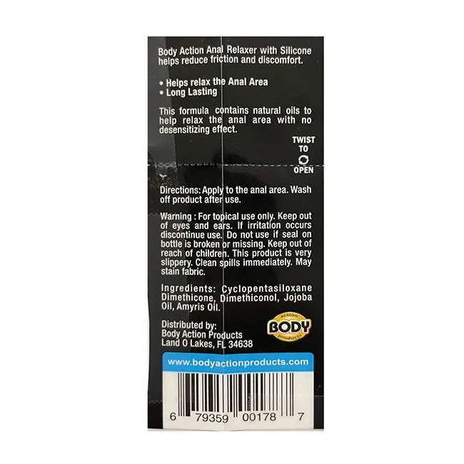 Anal Relaxer Silicone Lube 0.5 oz by Body Action Products | Male Q