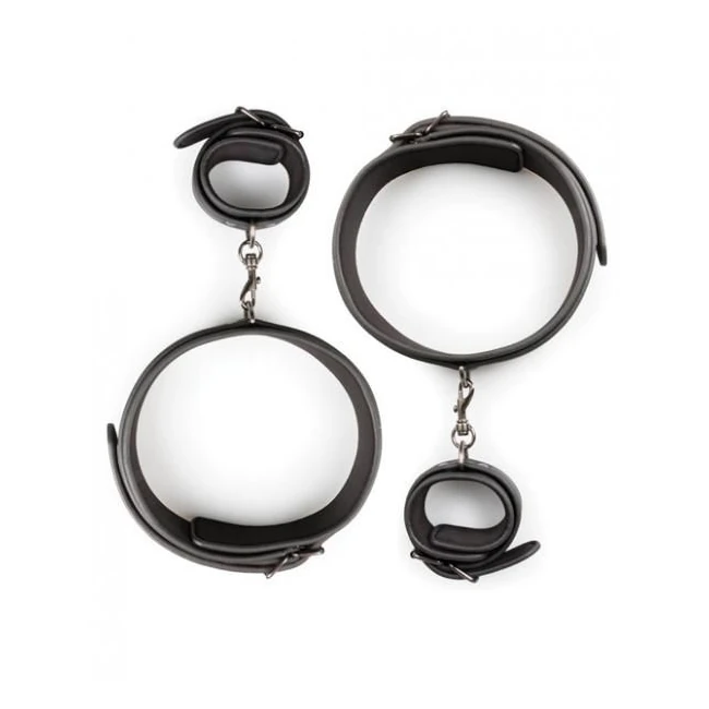 Easy Toys Thigh & Wrist Cuff Restraint Set Black | Male Q